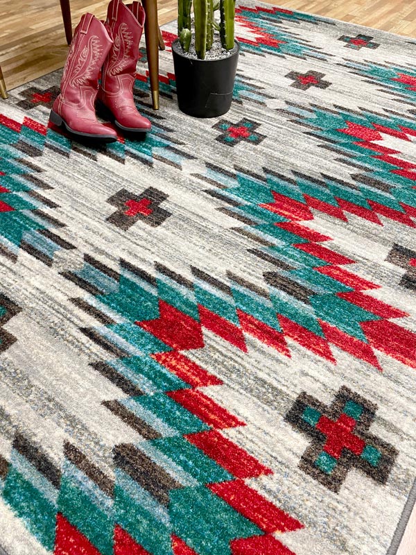 Celebration - Lively Blue - Southwestern Rug | Cowboy Rug