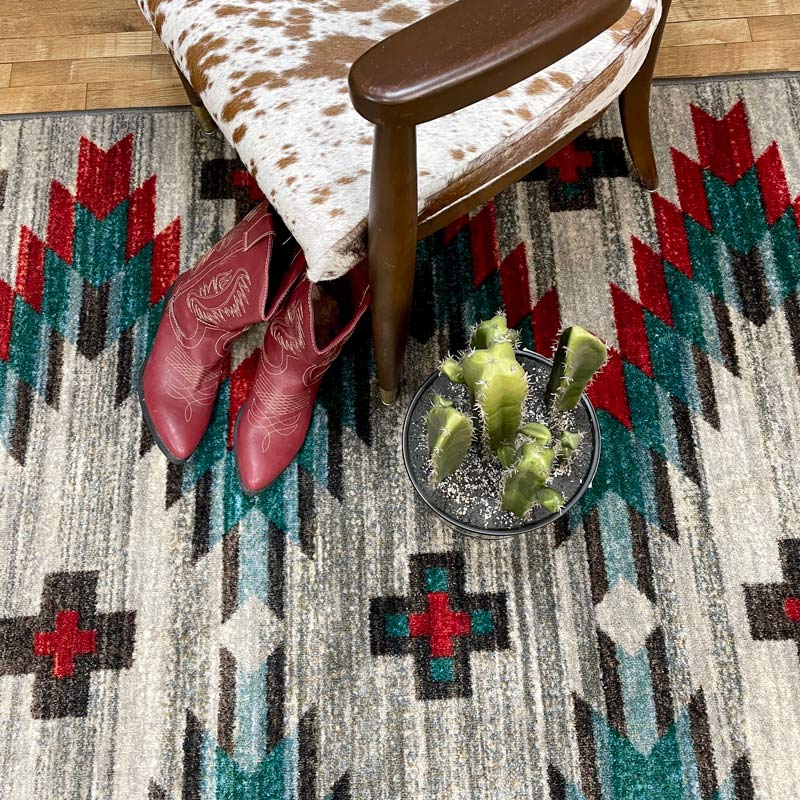 Celebration - Lively Blue - Southwestern Rug | Cowboy Rug