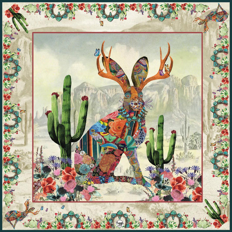 Jeweled Jackalope Western Shower Curtain